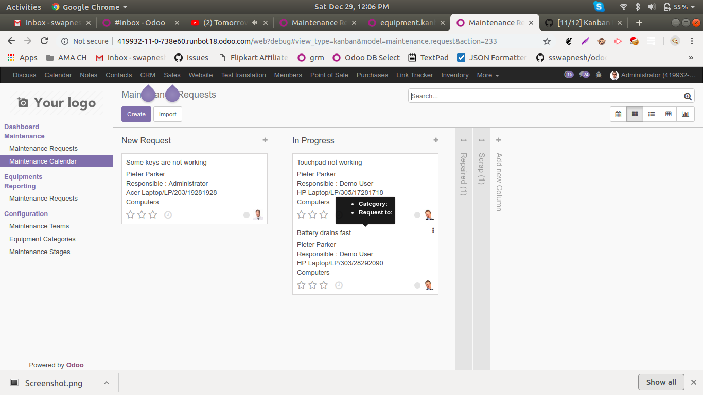 [11/12] Kanban tooltip is not working · Issue #29802 · odoo/odoo · GitHub