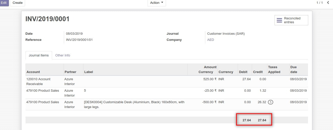 [12.0] Rounding issue in invoice and related Journal entries · Issue #35334 · odoo/odoo · GitHub