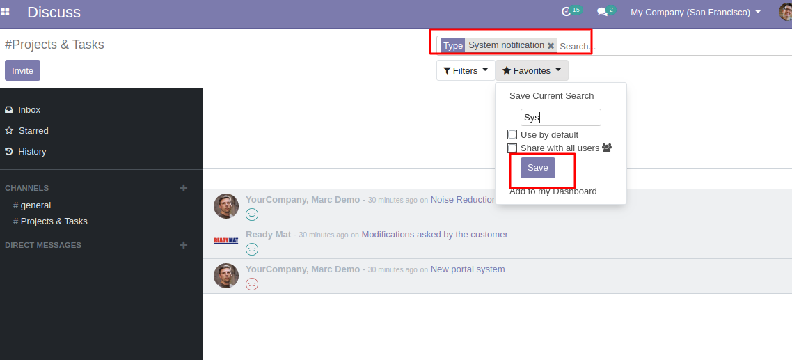 [13.0] [Discuss] Could't "Save Current Search" · Issue #38748 · odoo ...