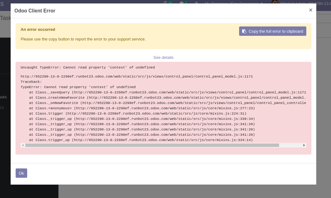 [13.0] [Discuss] Could't "Save Current Search" · Issue #38748 · odoo ...