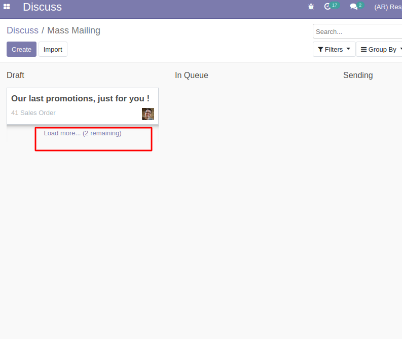 [13] web: Wrong message to Load more Records on Kanban · Issue #44440 · odoo/odoo · GitHub