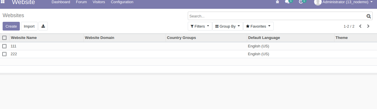 [13] website: Missing website on Newly created forum · Issue #45749 · odoo/odoo · GitHub