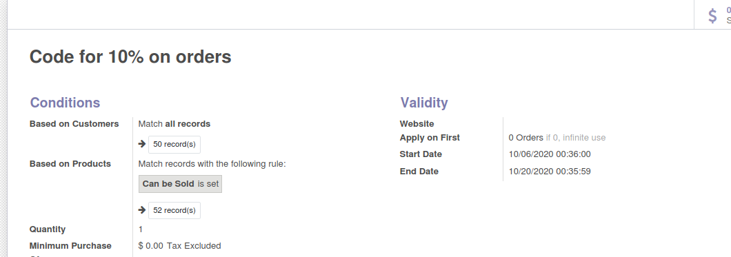 [14.0] coupon: Validation on date is not working Properly · Issue #61099 · odoo/odoo · GitHub