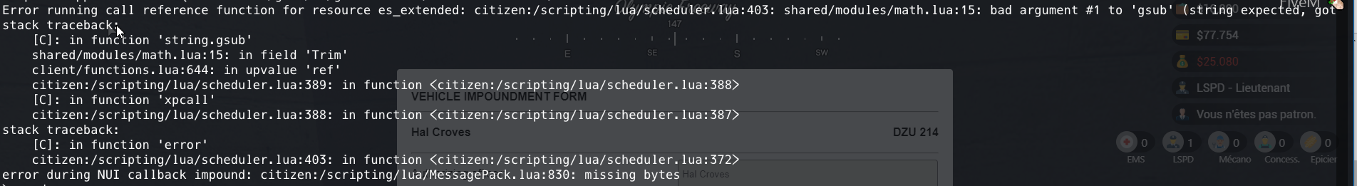Impound : bad argument #1 to 'gsub' · Issue #7 · YahTheDev/hrp_pd_impound · GitHub