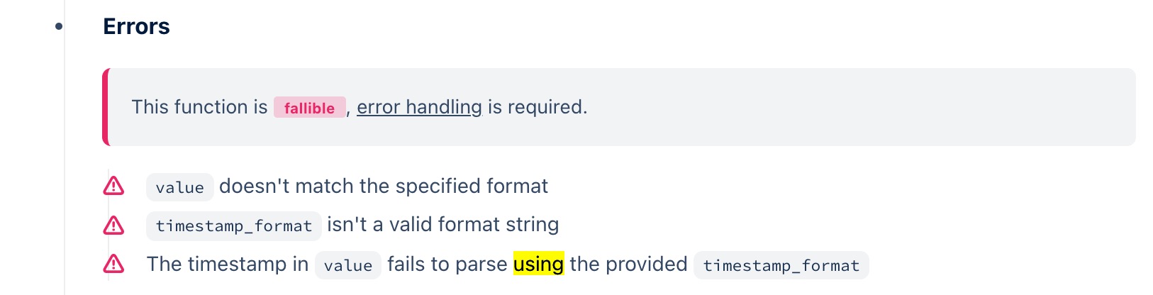 VRL functions do not document errors · Issue #9191 · vectordotdev/vector · GitHub