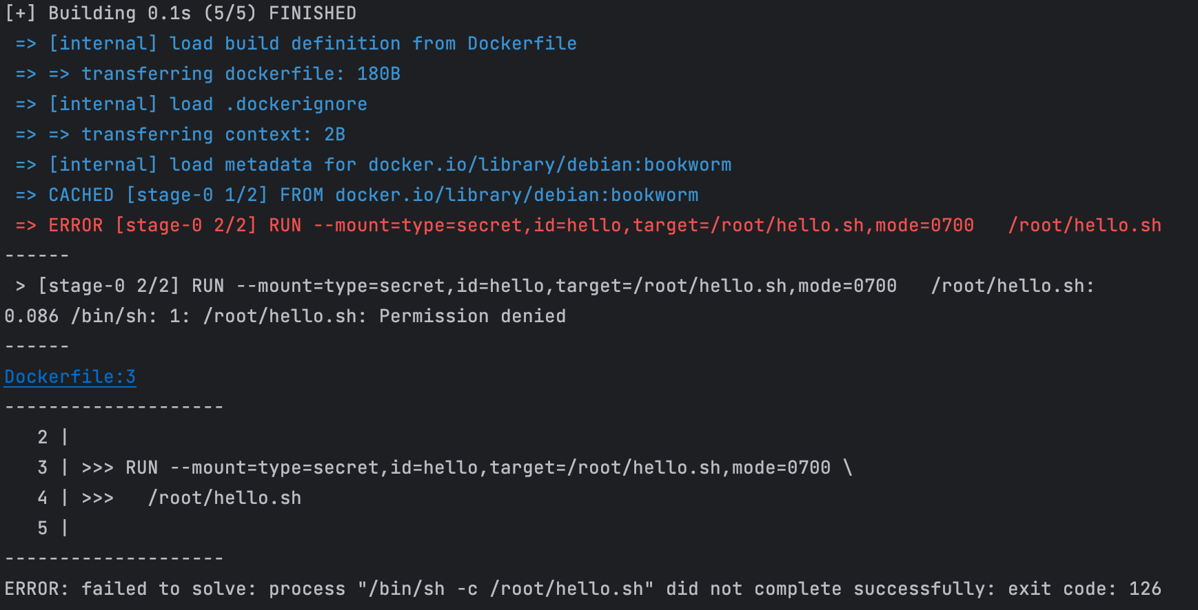 Can not execute a mounted secret file · Issue #4223 · moby/buildkit · GitHub
