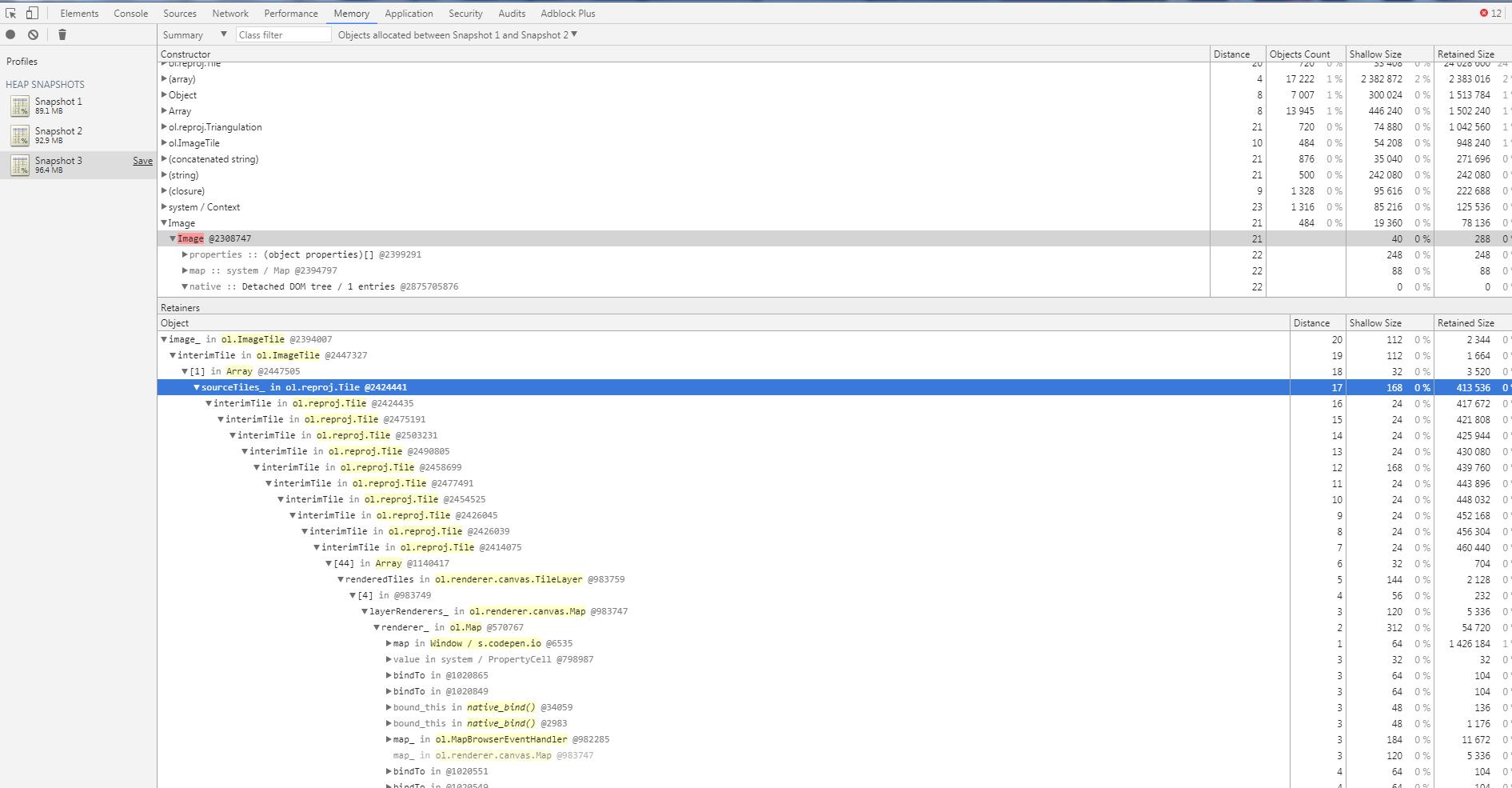 Memory leak with WMS time source with reprojection · Issue #6987 · openlayers/openlayers · GitHub