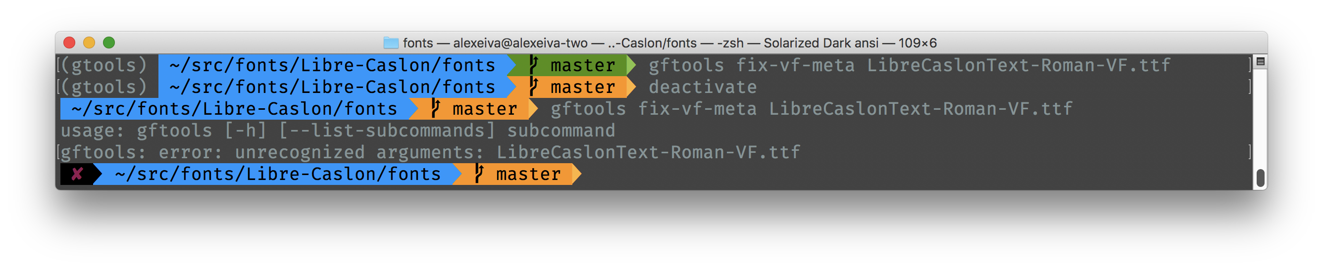 fix-vf-meta 'unrecognized arguments' when run · Issue #107 · googlefonts/gftools · GitHub