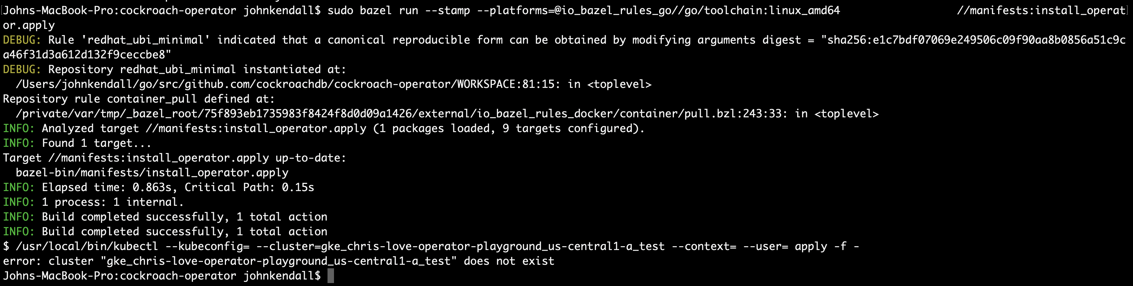 Unable to Install Operator building with Big Sur OSX and bazel · Issue #373 · cockroachdb ...