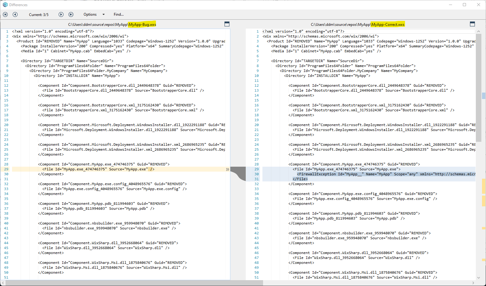Wrong folder created with FirewallException and changed default INSTALLDIR during install ...