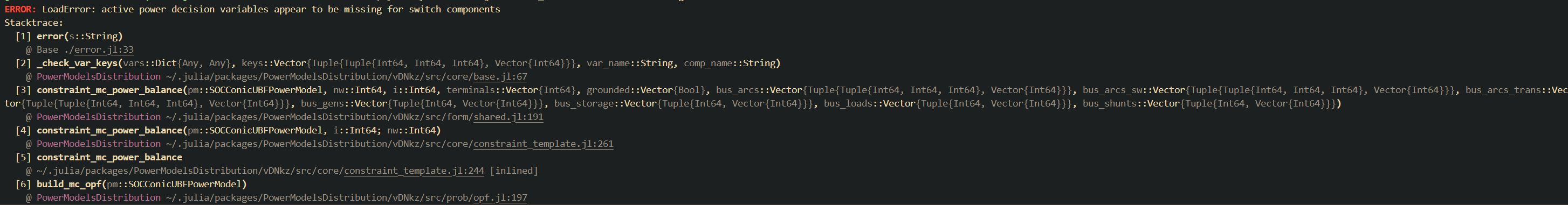 [BUG] Issue with the SOCNLPUBFPowerModel and the SOCConicUBFPowerModel formulations when solving ...