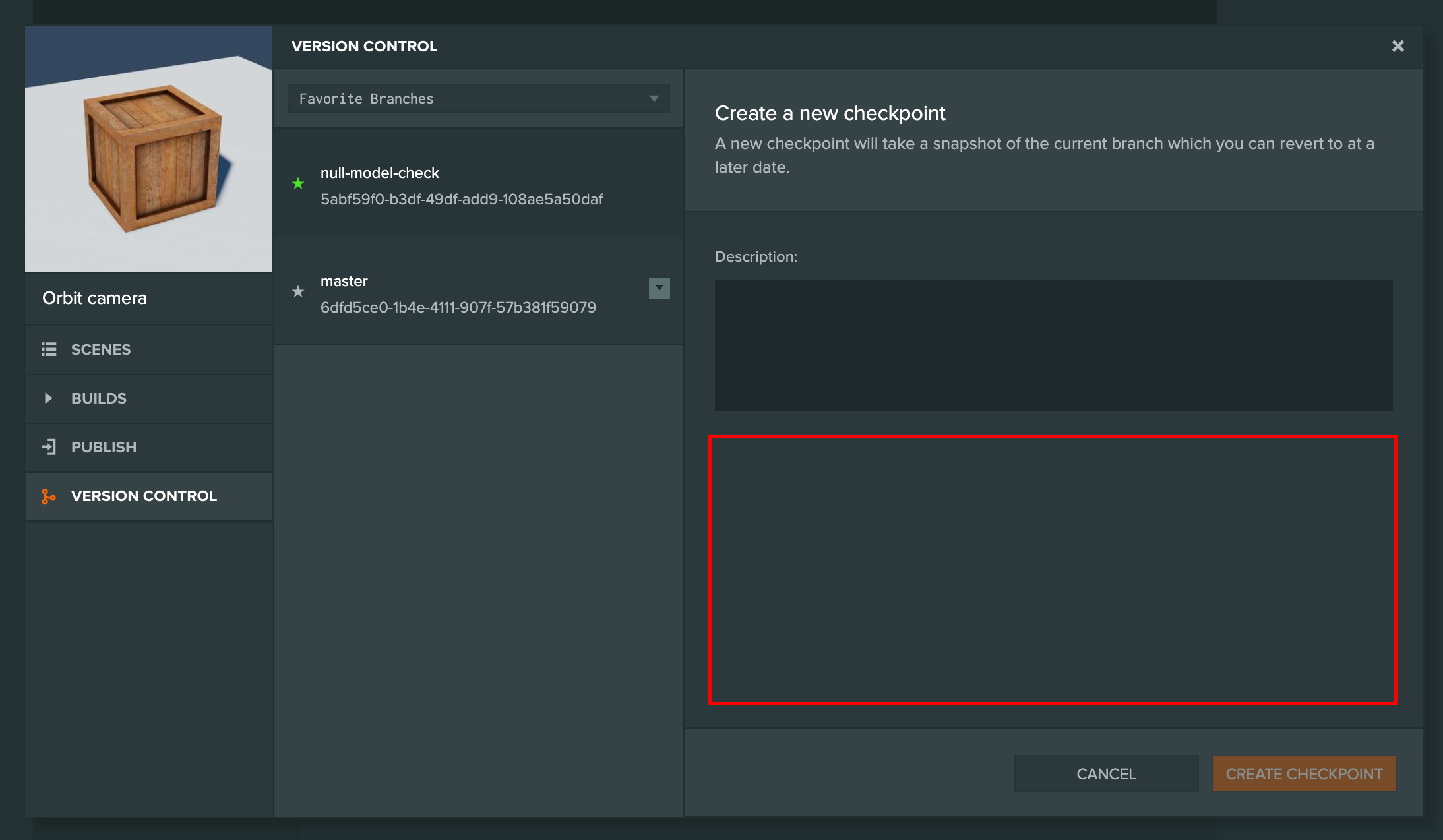 Show changed files/items list when making a checkpoint · Issue #736 · playcanvas/editor · GitHub