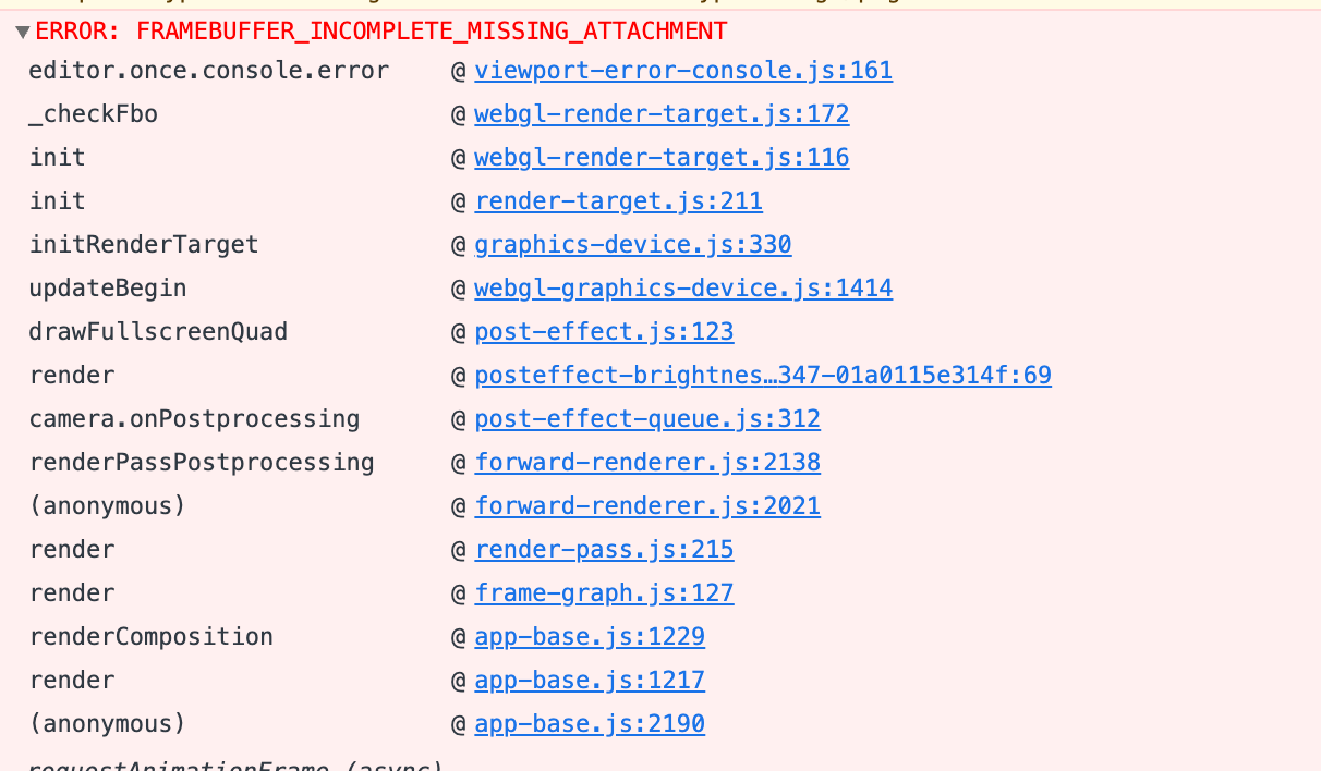 Disabling And Enabling A Camera With More Than 1 Post Effects Script Causes Framebuffer 6316