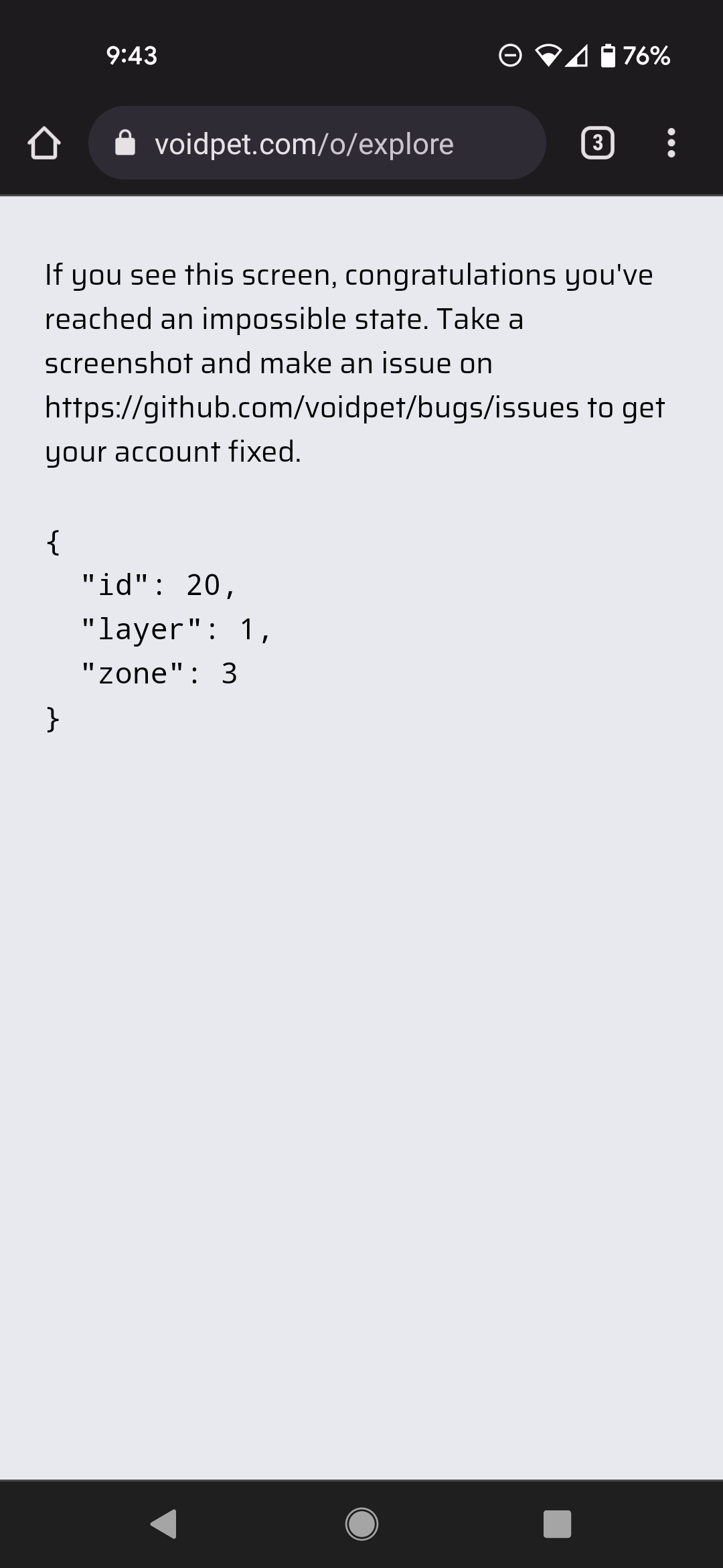 Impossible State · Issue #231 · voidpet/bugs · GitHub