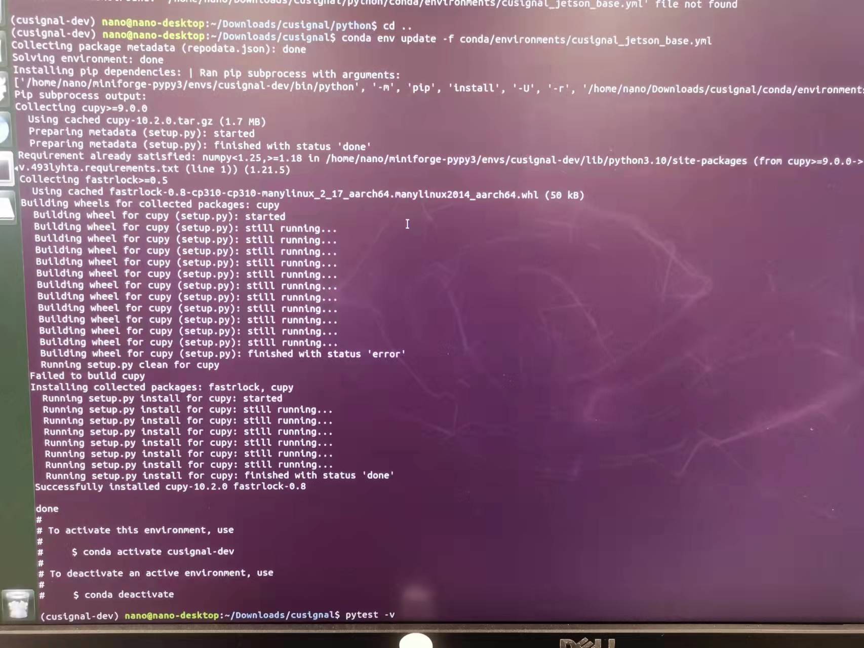 [BUG]Jetson nano installation issue · Issue #464 · rapidsai/cusignal · GitHub