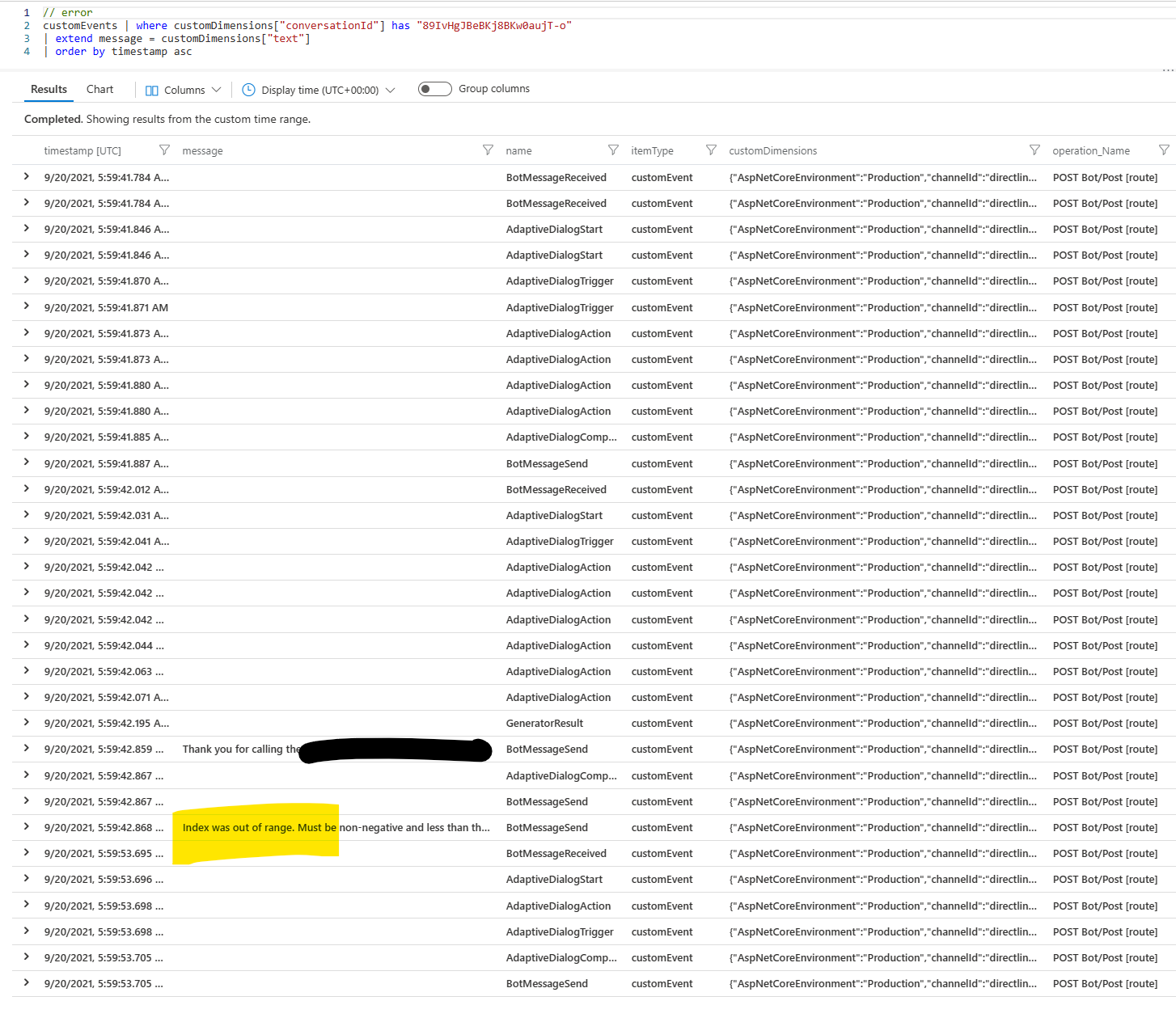 "Conversation not found" and "Index was out of range" errors at conversationUpdate · Issue #8726 ...