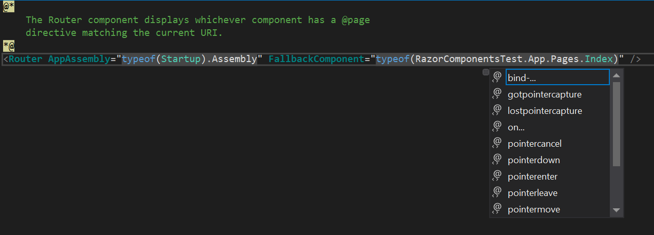 Intellisense in Razor Component not working · Issue #7175 · dotnet/aspnetcore · GitHub