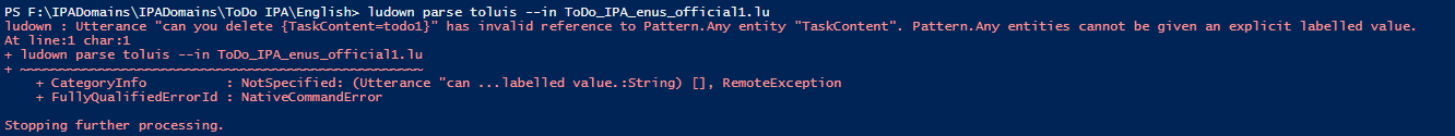 [Ludown] Failed to parse .lu file back to .json when using the latest ...