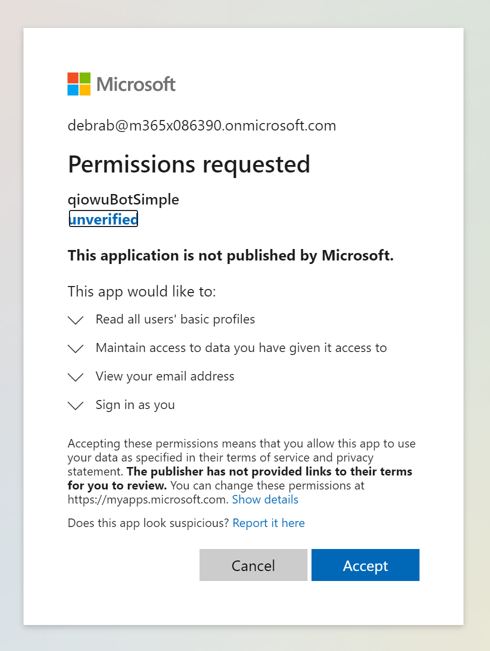 Oauth error unhandled in SDK · Issue #3882 · microsoft/BotFramework-WebChat · GitHub