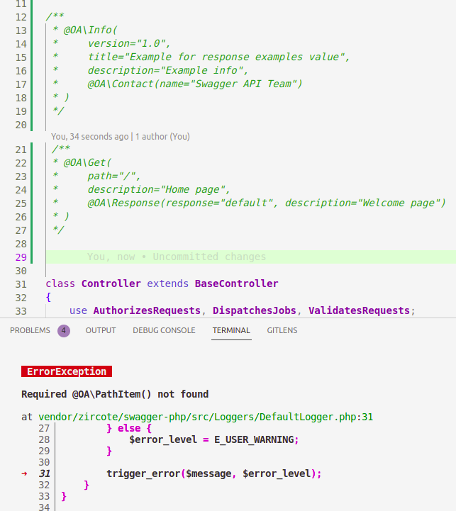 Required @OA\Info() not found · Issue #443 · DarkaOnLine/L5-Swagger · GitHub