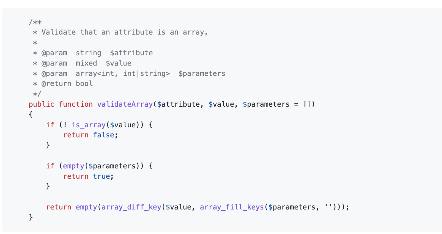 [QUESTION] 关于表单验证中的array验证规则的实际效果的疑问 · Issue #4747 · hyperf/hyperf · GitHub