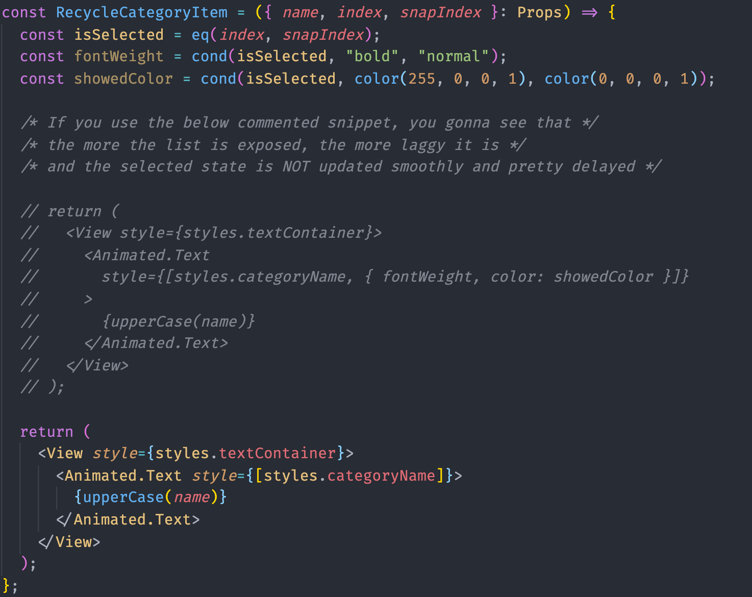 Poor performance when using Recycler List View with React Native Reanimated · Issue #1219 ...