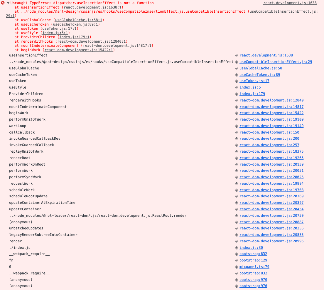 dispatcher.useInsertionEffect is not a function · Issue #44405 · ant-design/ant-design · GitHub