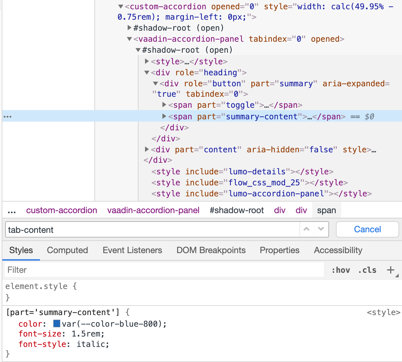 Accordion Styles Overrides Seem To Mix With Vaadin Details · Issue 412 · Vaadinweb