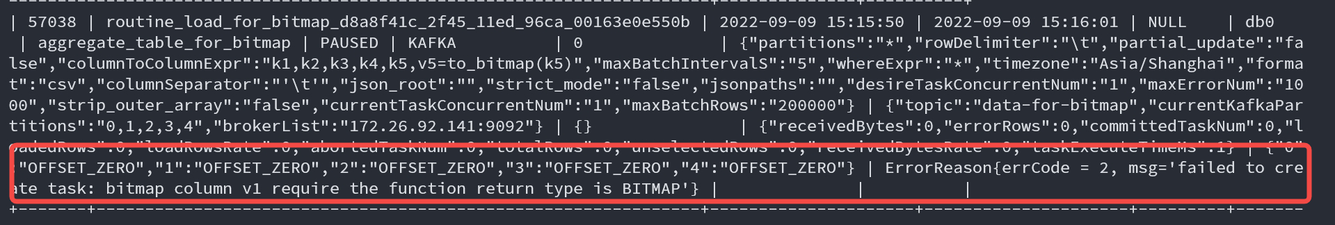 Routine Load Paused With Error · Issue 11059 · Starrocks Starrocks · Github