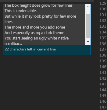 Git commit message box in SCM view uses native scrollbar · Issue #57158 · microsoft/vscode · GitHub