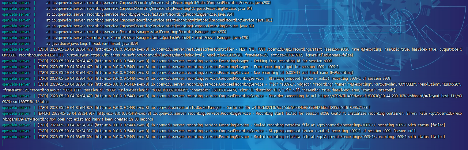 start recording fail · Issue #800 · OpenVidu/openvidu · GitHub