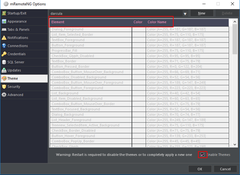 Themeing issue - Options -> Theme · Issue #1093 · mRemoteNG/mRemoteNG · GitHub