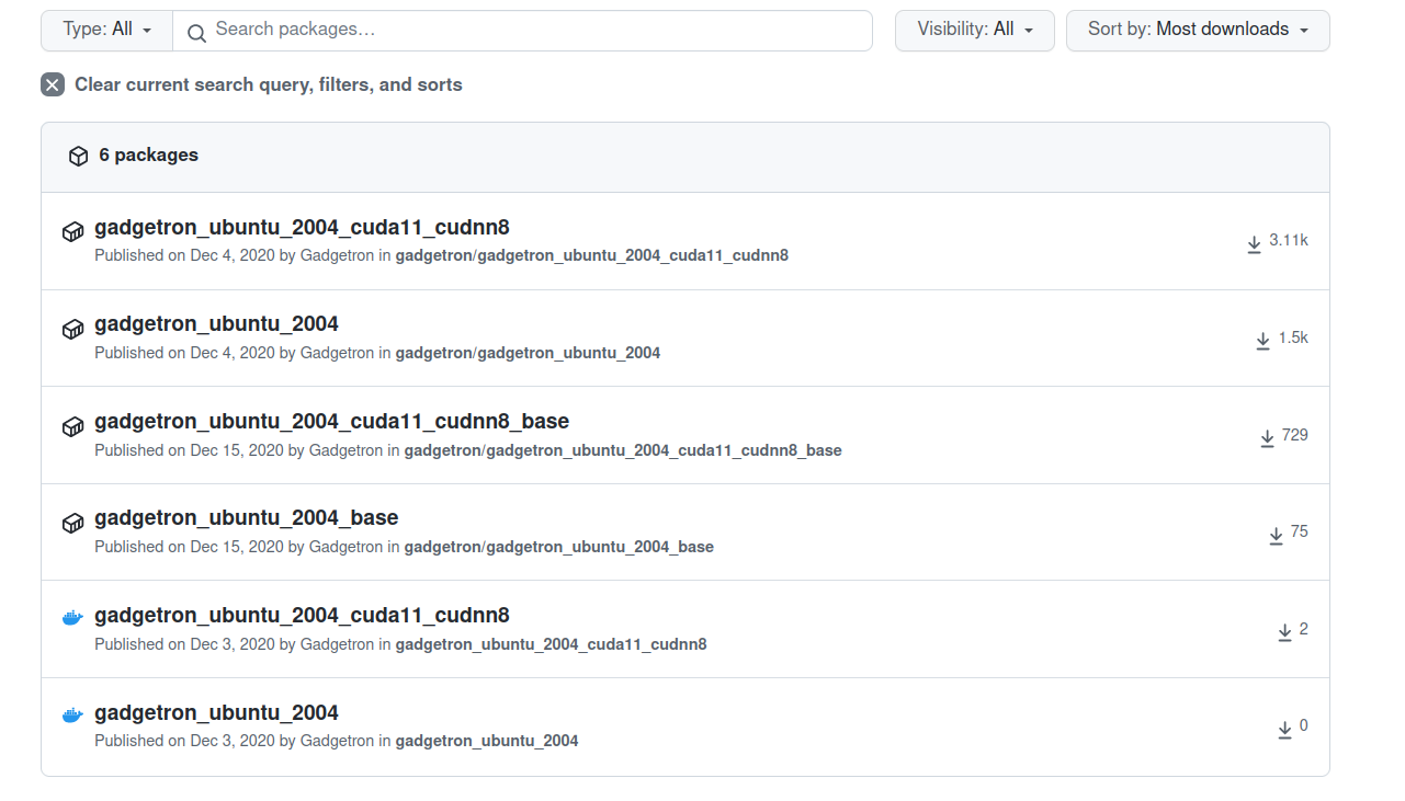 Github "Packages" List is misleading/incomplete due to filtering · Issue #1124 · gadgetron ...