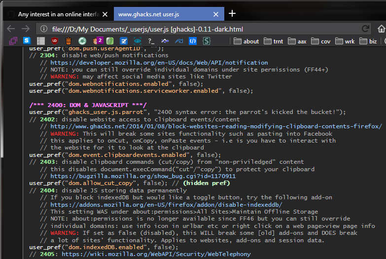 development: an online interactive real-time user.js [prototype] · Issue #569 · arkenfox/user.js ...