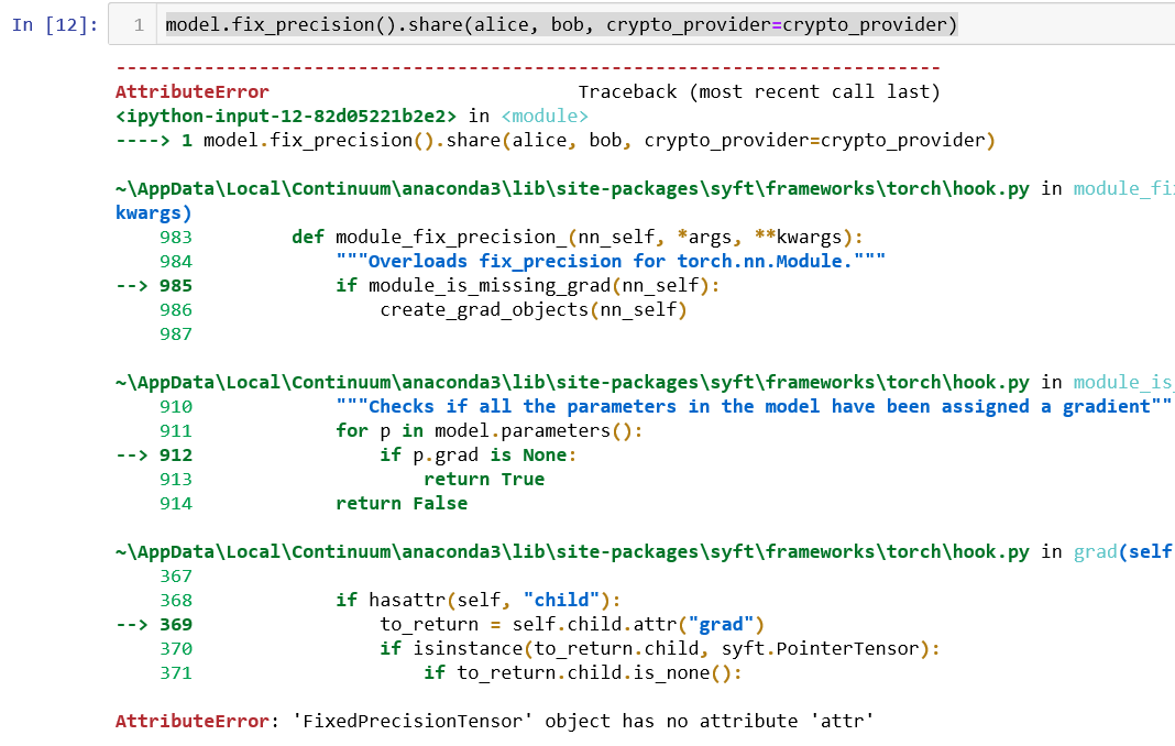 Attributeerror Fixedprecisiontensor Object Has No Attribute Attr