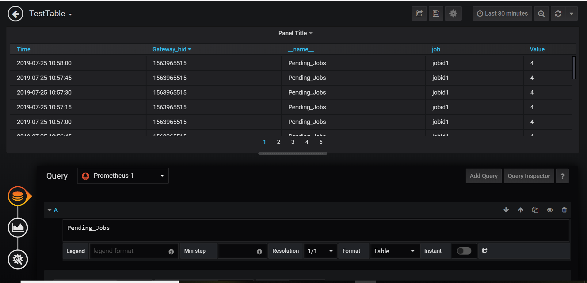 Rows Are Being Duplicated In Table With Prometheus Datasource And 1s Time Override · Issue