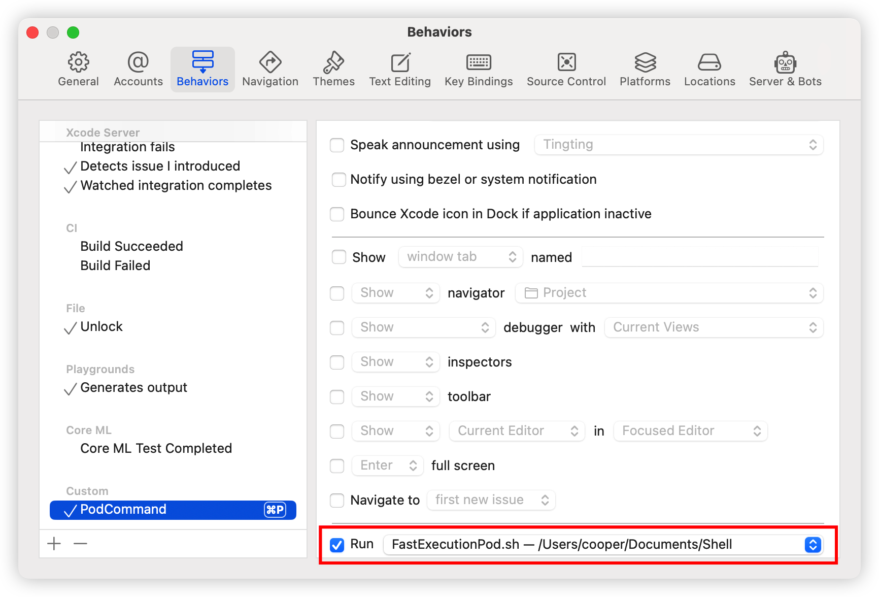 GitHub - Cooper-Han/FastExecutionPod: 通过 Xcode 快捷键 快速执行 Pod install 等基础操作