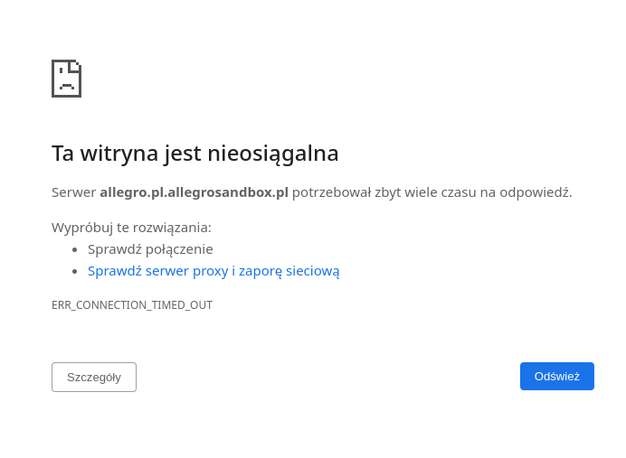 Sandbox padł · Issue #6282 · allegro/allegro-api · GitHub