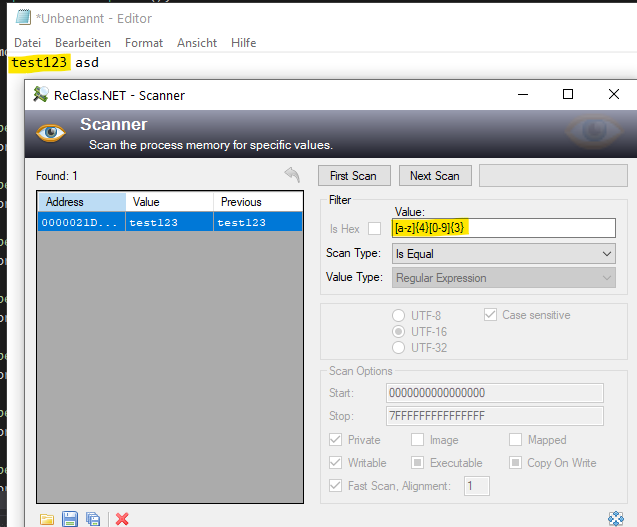 i want to find all memory strings by defining the length of the string · Issue #160 · ReClassNET ...