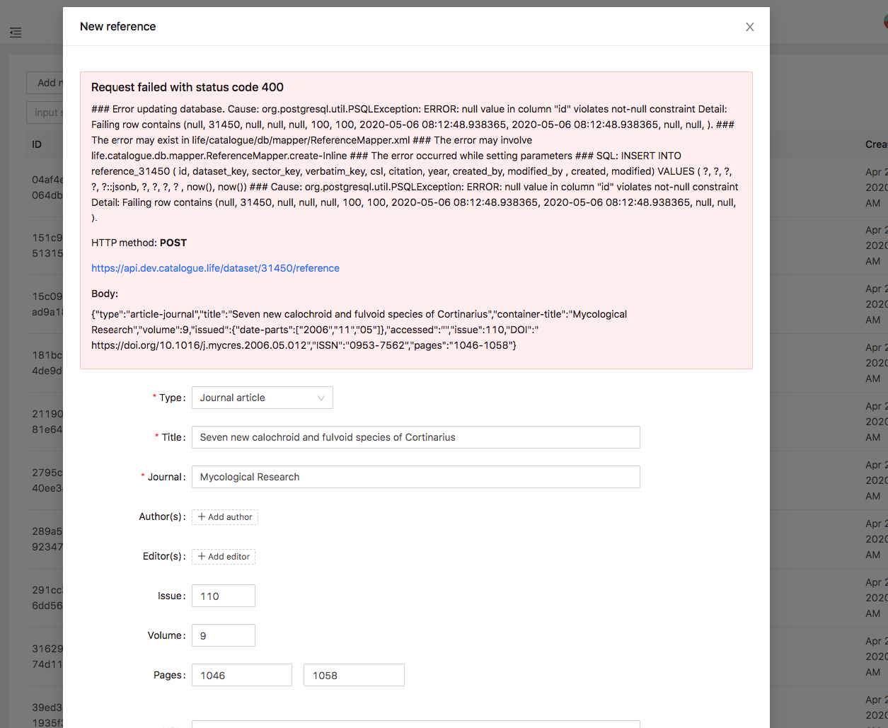 Not possible to create a new reference through API / UI without an ID · Issue #709 ...