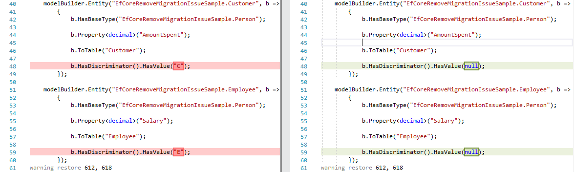 Remove Migration Creates Invalid Modelsnapshot · Issue 13984 · Dotnet