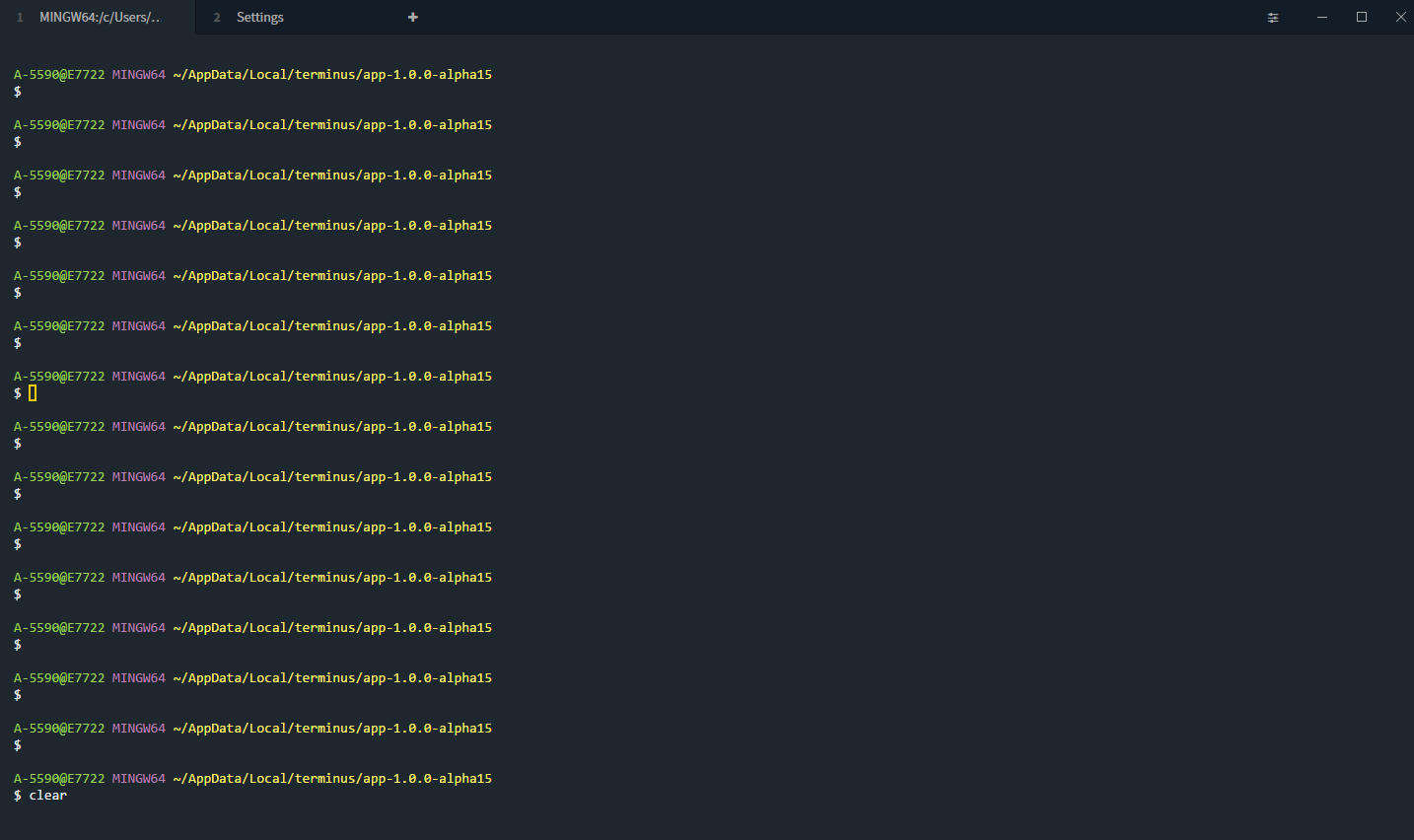  clear Doesn t Clear In Git Bash Issue 28 Eugeny tabby GitHub