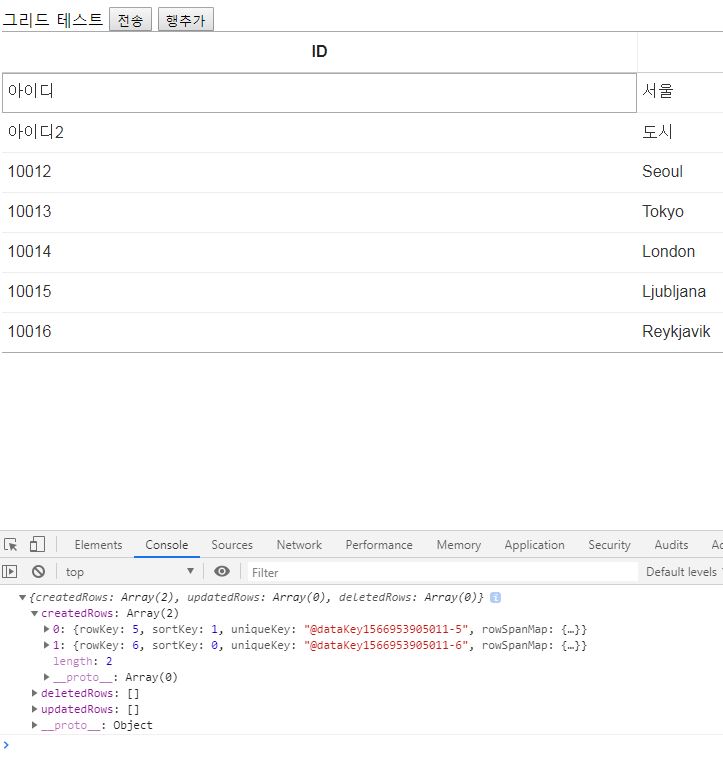grid.getModifiedRows() 시 createdRows 결과값 활용법 · Issue #634 · nhn/tui.grid · GitHub