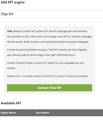Tilde MT provider UI doesn't load on Safari · Issue #1624 · matecat/MateCat · GitHub