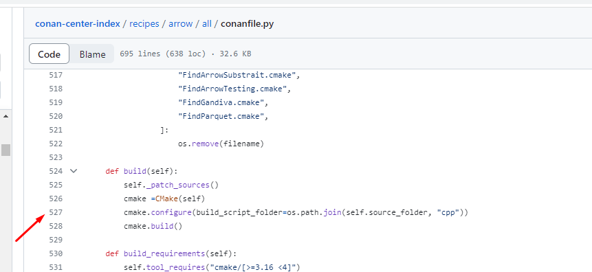 [package] arrow/10.0.1: build error with Conan 1.60.0 · Issue #19504 · conan-io/conan-center ...