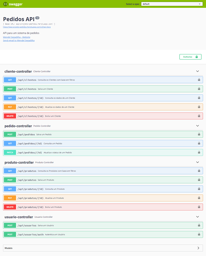 GitHub - wendelsegadilha/rest-api-pedidos: API Rest desenvolvida durante o curso Spring Boot ...