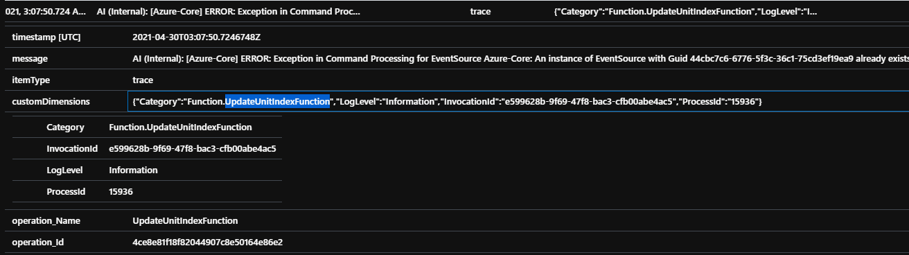 Ai Internal Azure Core Error Exception In Command Processing For Eventsource Azure Core