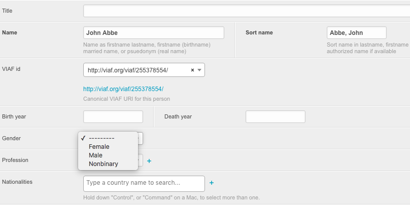 Rename 'sex' to 'gender' project-wide · Issue #324 · Princeton-CDH/mep ...