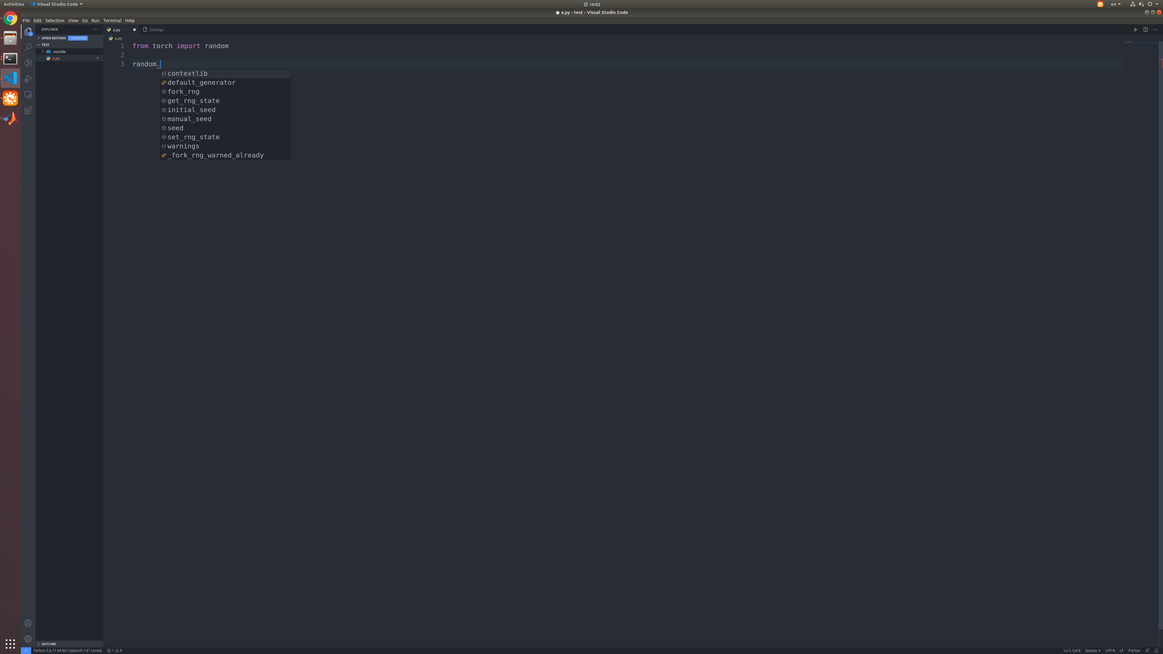 Auto complete not working for pytorch(1.6.0) · Issue #418 · microsoft ...