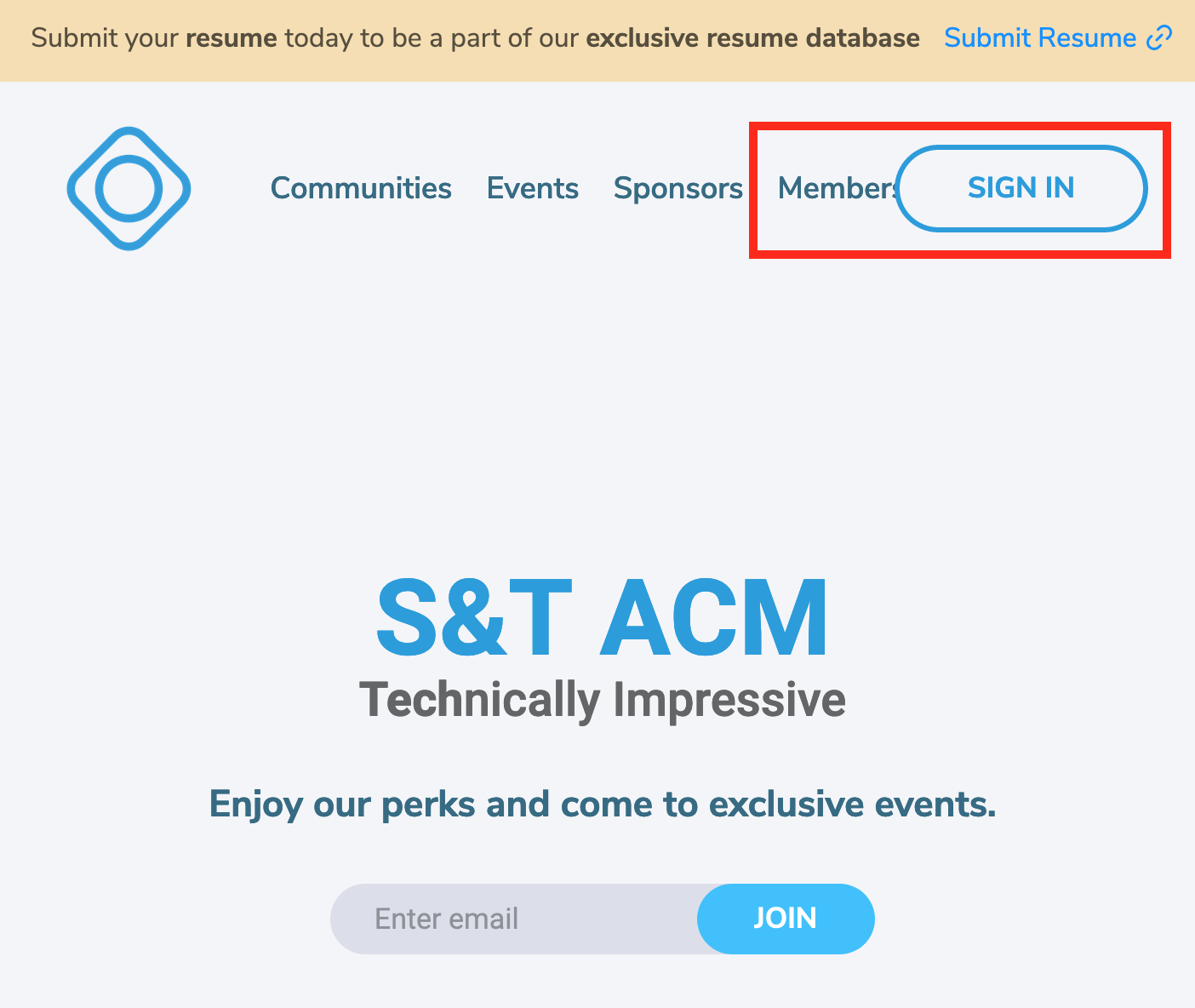 iPad sized screen sign in goes over membership button · Issue #122 · sigdotcom/mstacm.org · GitHub